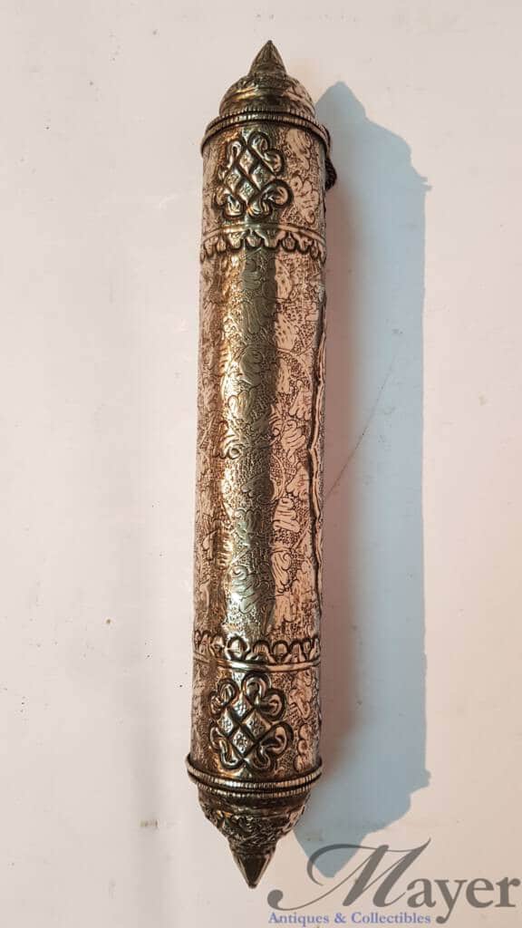 Scroll Case Made Of Alpaca Silver - Mayer Antiques & Collectibles