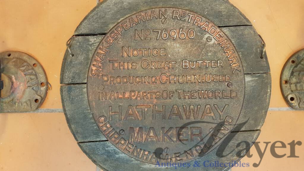 Hathaway Maker Cast Iron Sign and Lights - Mayer Antiques & Collectibles