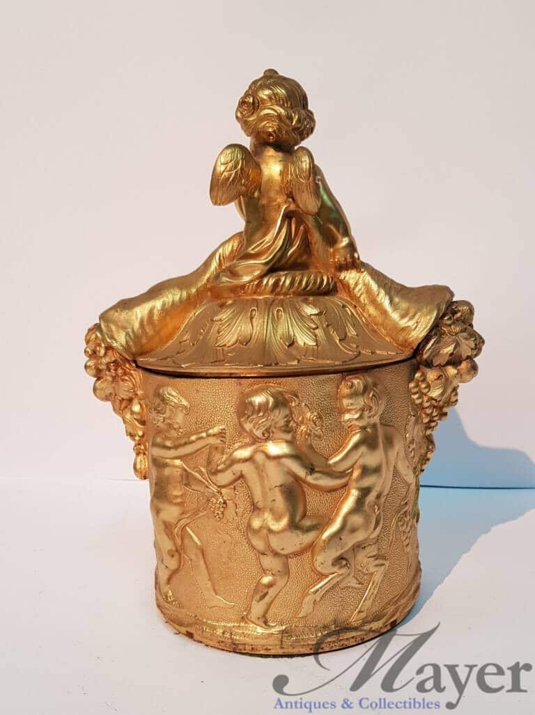 Rococo Style Gold Gilded Bronze Jar - Mayer Antiques & Collectibles