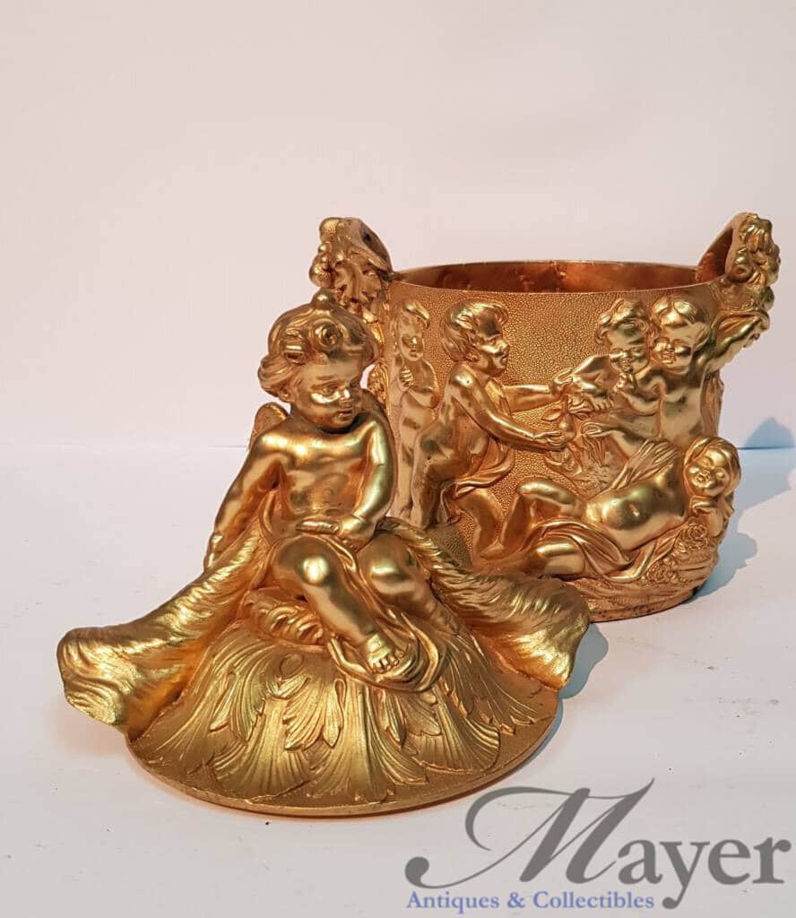 Rococo Style Gold Gilded Bronze Jar - Mayer Antiques & Collectibles