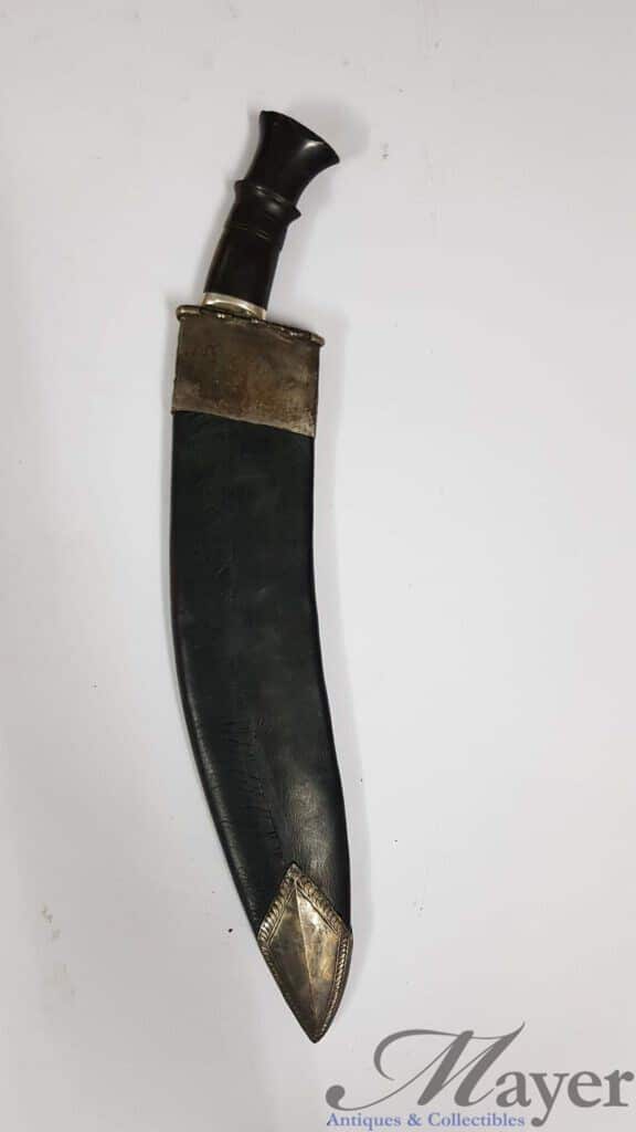 Gurkha Kukri Knife With Beautiful Leather and Silver Scabbard - Mayer ...