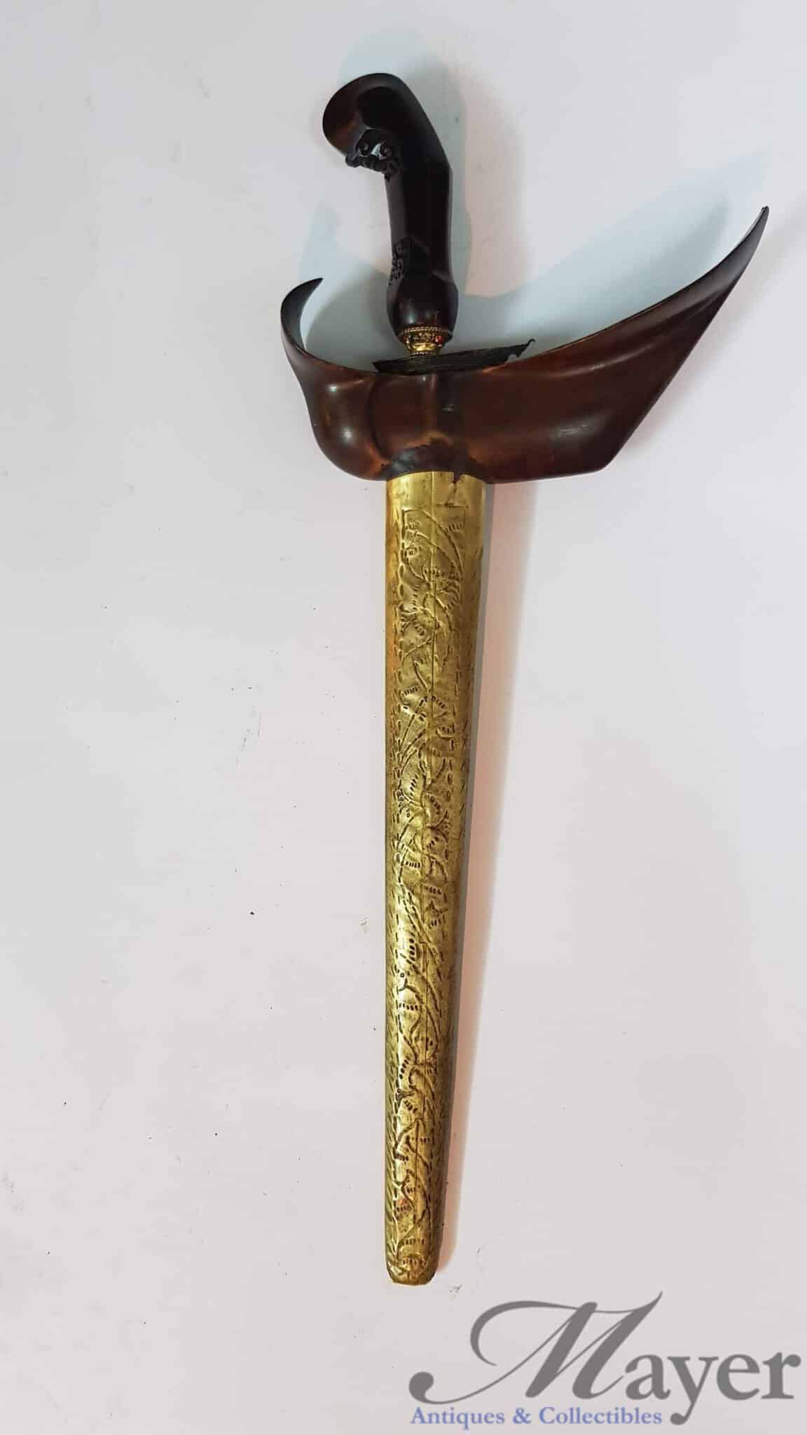 Beautiful Kris Dagger And Brass Scabbard From Java Island - Mayer ...