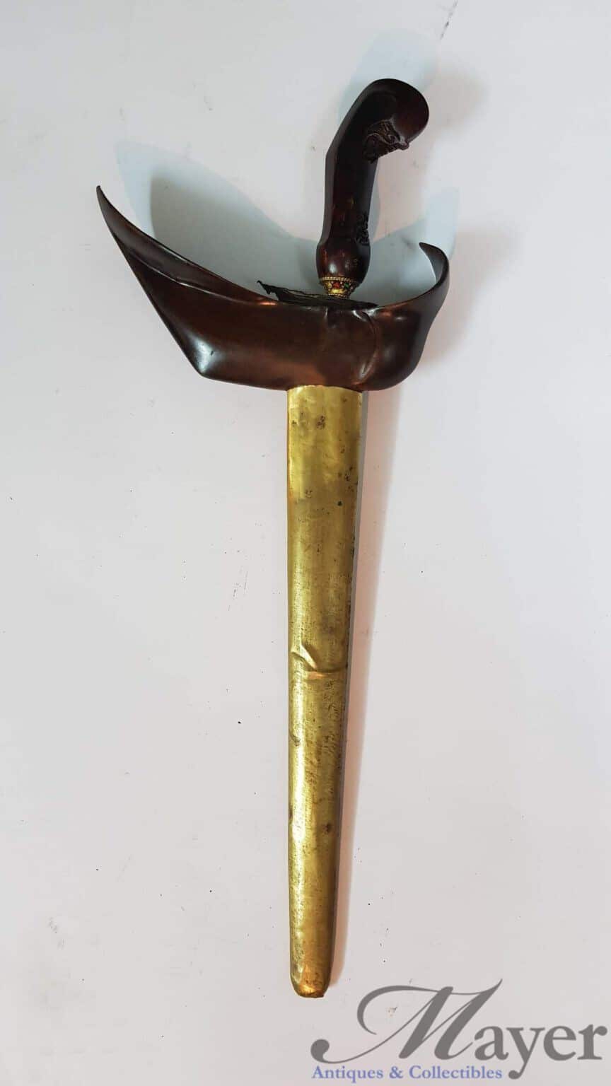 Beautiful Kris Dagger And Brass Scabbard From Java Island - Mayer ...