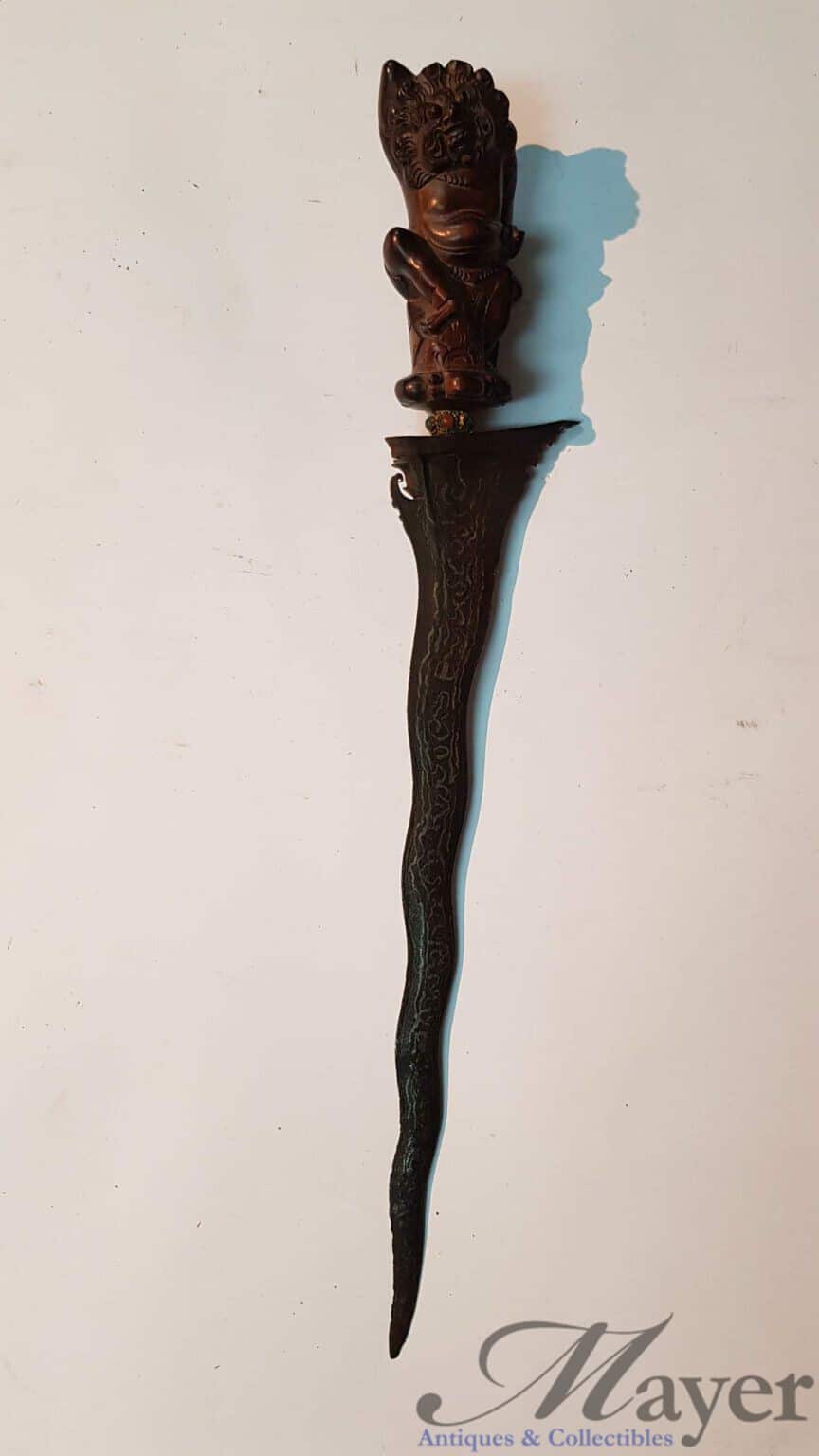 Indonesian Kris Dagger Wooden Masterpiece - Mayer Antiques & Collectibles