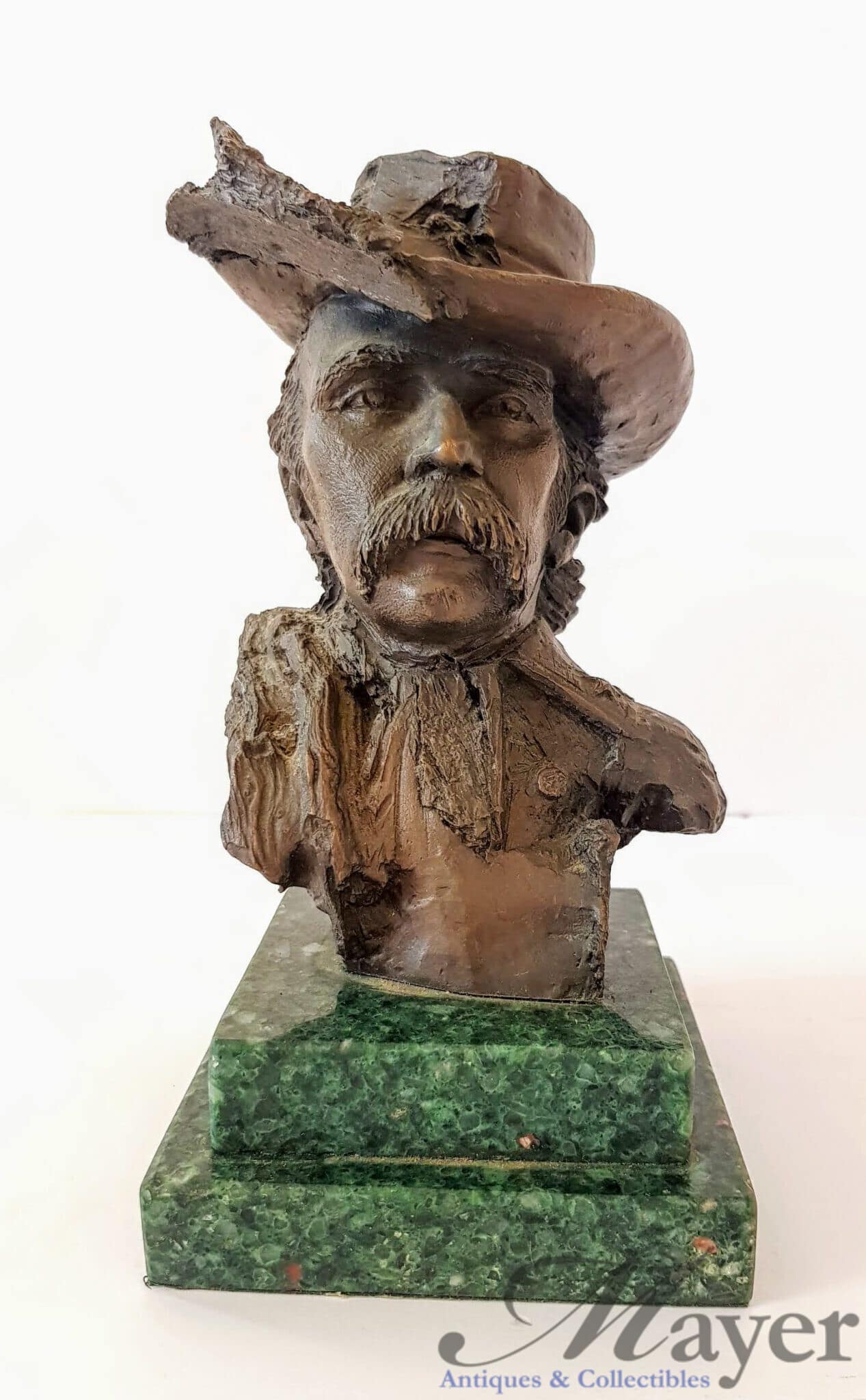 General George Custer Bronze Bust - Mayer Antiques & Collectibles