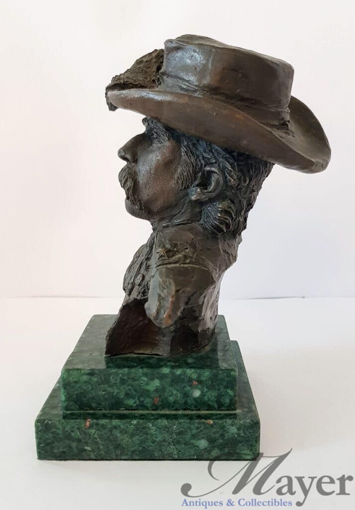 General George Custer Bronze Bust - Mayer Antiques & Collectibles