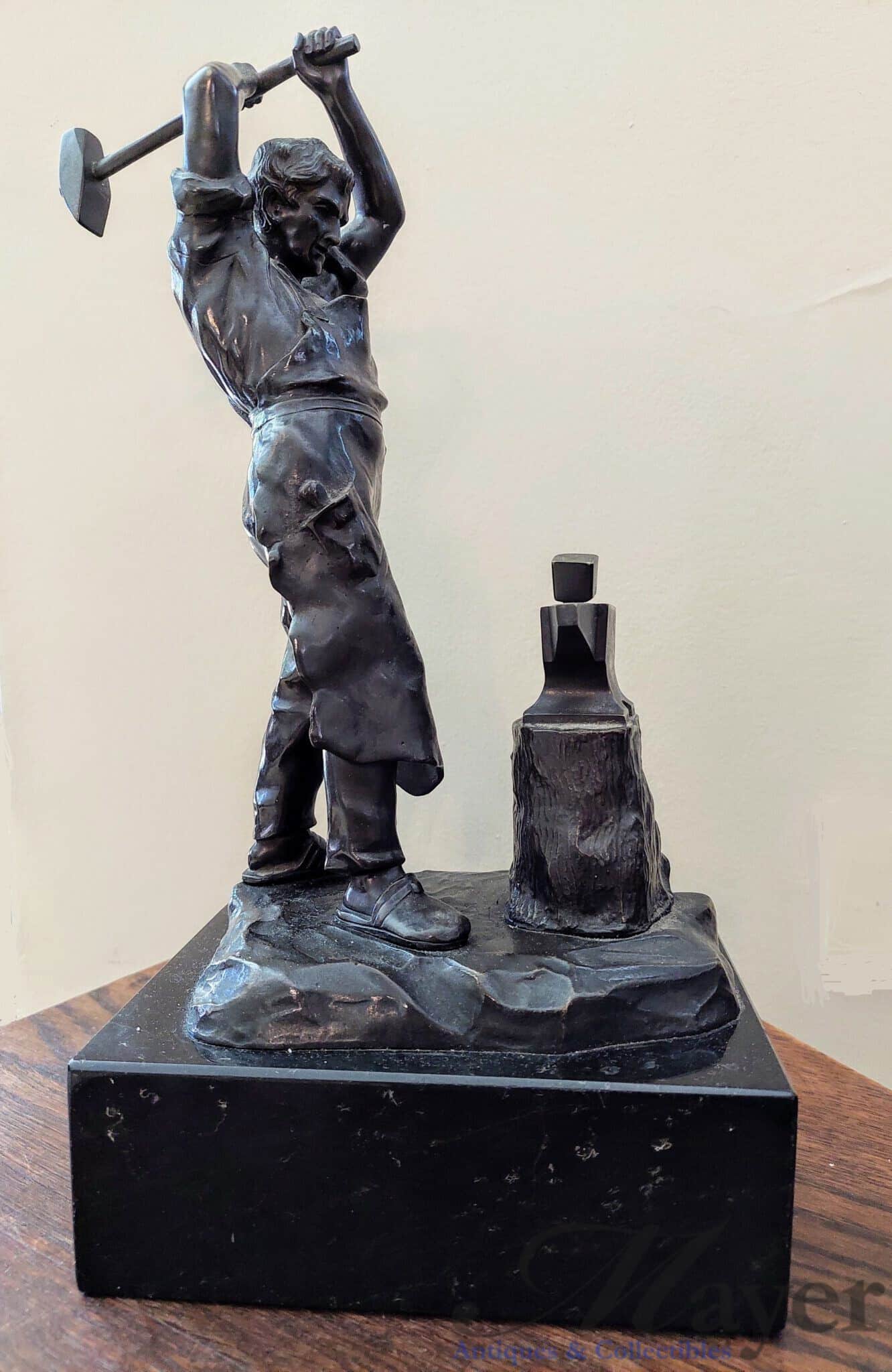 German Blacksmith Bronze Sculpture - Mayer Antiques & Collectibles