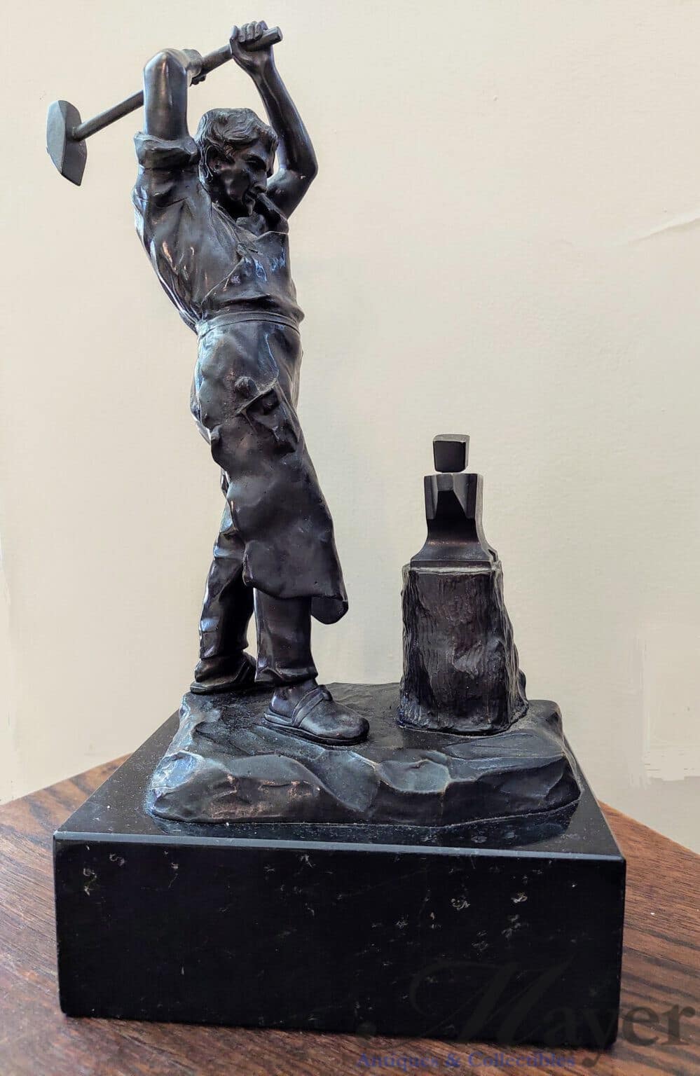 German Blacksmith Bronze Sculpture - Mayer Antiques & Collectibles