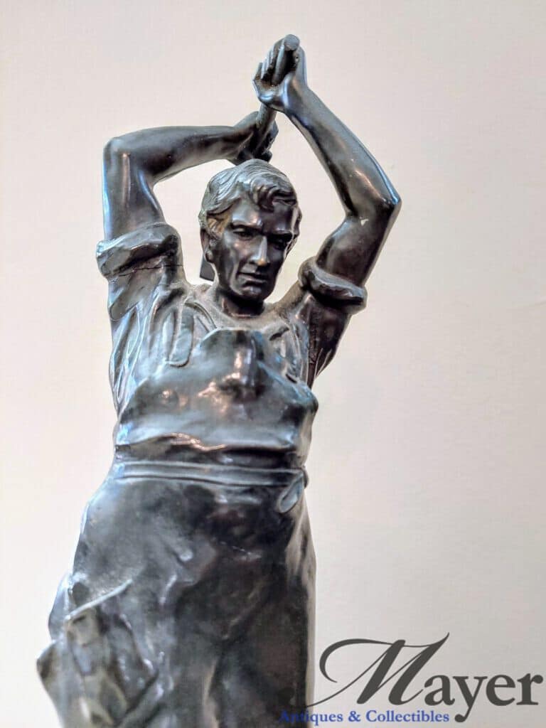 German Blacksmith Bronze Sculpture - Mayer Antiques & Collectibles