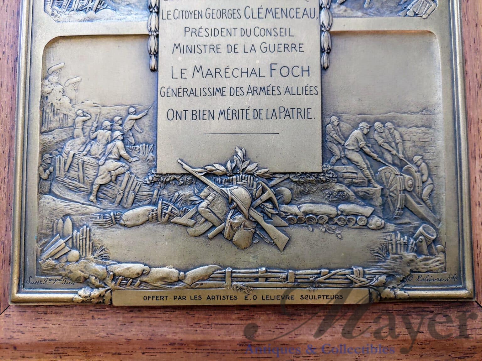 French World War One Commemorative Plaque