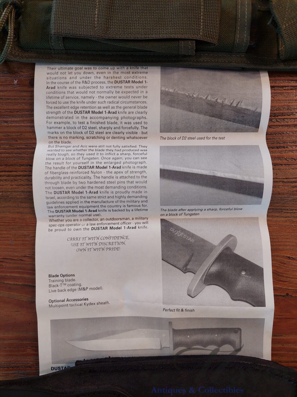 Original Israeli Dustar Knives Model 1 Arad For Sale