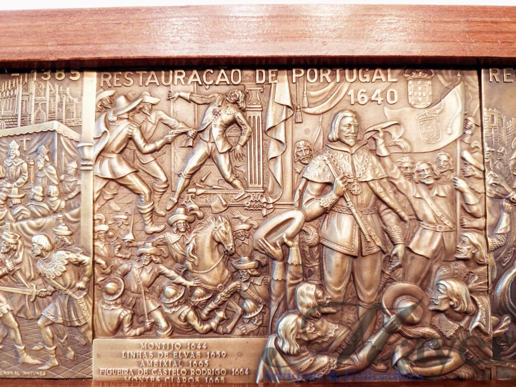 Portugal History Three Bronze Plaques of Major Periods