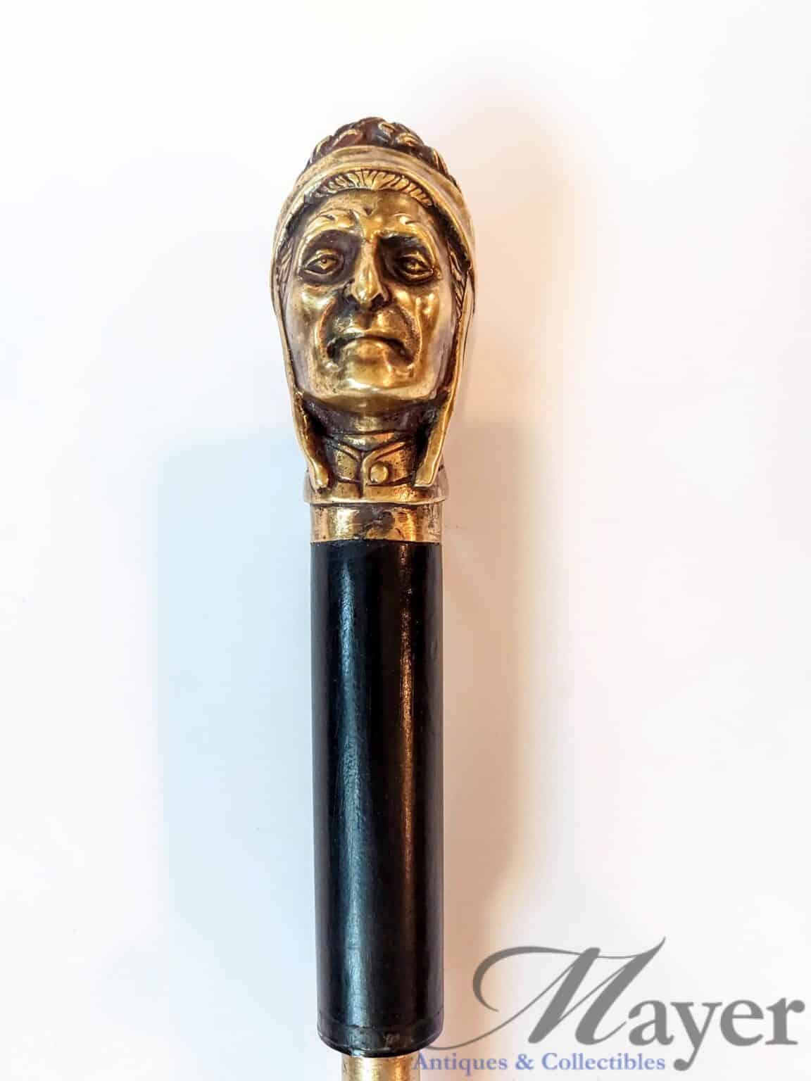 Cane Sword with Dante's Head - Mayer Antiques & Collectibles